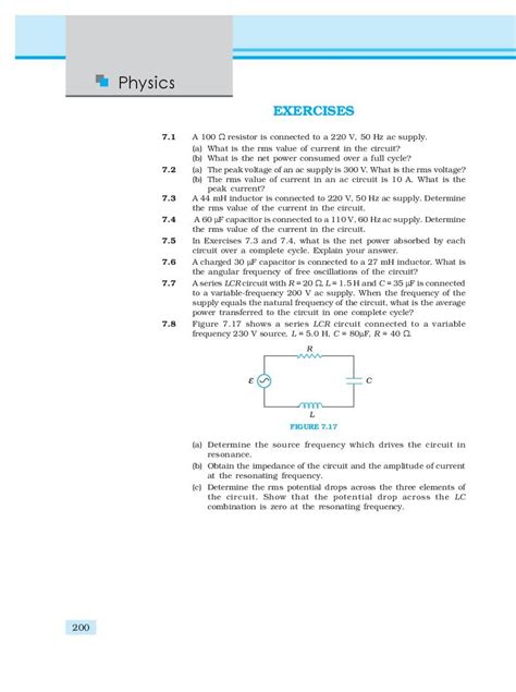 NCERT Book Class Physics Chapter Alternating Current PDF AglaSem