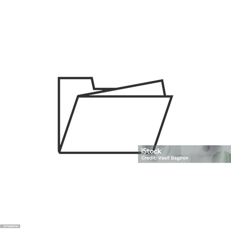 문서 폴더 라인 아이콘입니다 모바일 응용 프로그램 웹 사이트 또는 데스크톱 응용 프로그램에 대 한 간단 하 고 현대 평면 벡터 일러스트 레이 션 0명에 대한 스톡 벡터 아트