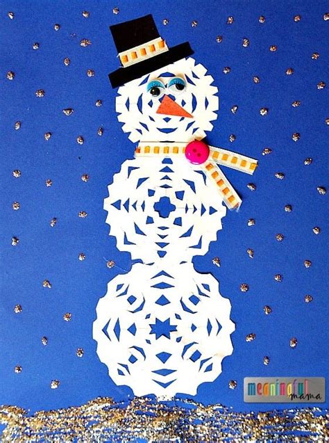 Paper Snowflake Patterns Snowman