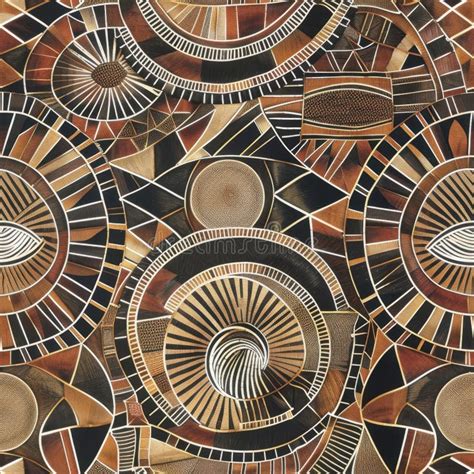Intricate Geometric African Pattern Mosaic Art Stock Image Image Of