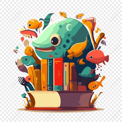 책 도서관 벡터만화클립 아트상표 Png 일러스트 무료 다운로드 Lovepik