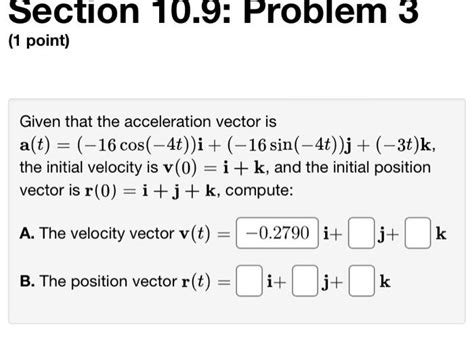 Solved Section 109 Problem 3 1 Point Given That The