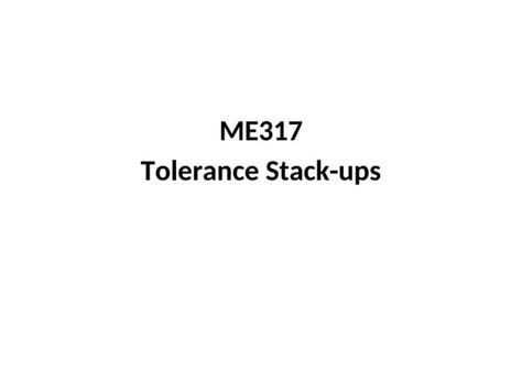 Tolerance Stack Up Analysis Pptx