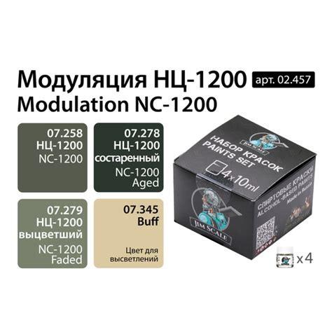 02 457jim Набор красок Jim Scale Модуляция НЦ 1200 купить с доставкой по выгодным ценам в