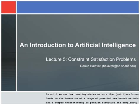Ai Constraint Satisfaction Problems Lecture 5