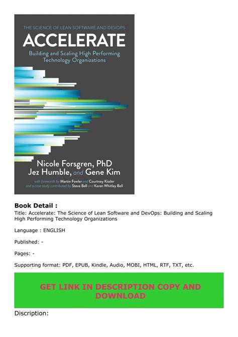 Book [pdf] Accelerate The Science Of Lean Software And Devops Building And Scaling High