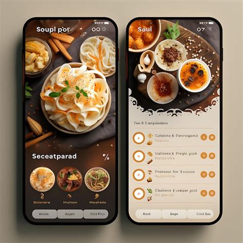 Premium Ai Image Mobile App Design Of Food And Beverage Recipe Sharing App Design Vibrant And