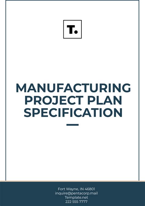 Free Manufacturing Project Plan Specification Template To Edit Online
