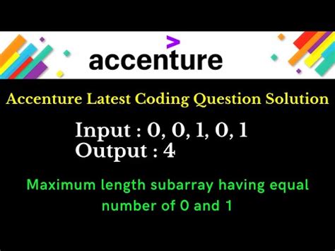 Accenture Latest Coding Questions With Solution Coding Question In