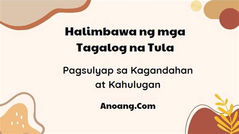 Halimbawa Ng Mga Tagalog Na Tula Mga Anyo At Estilo Ng Puisi