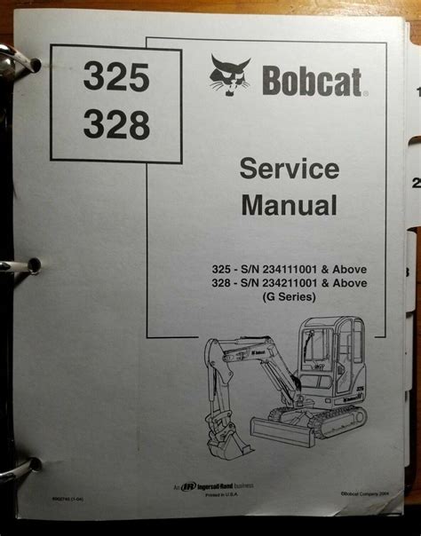Bobcat 325 Excavator Manual