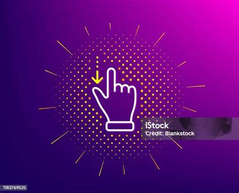 터치 스크린 제스처 라인 아이콘입니다 화살표 기호아래로 밉합니다 스 와이프 동작 벡터 고급에 대한 스톡 벡터 아트 및 기타