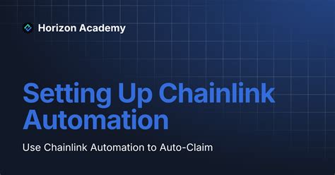 Setting Up Chainlink Automation Horizon Academy