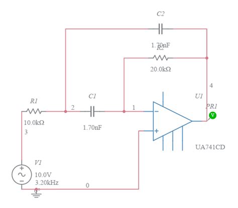 Active Bandpass Filter Multisim Live