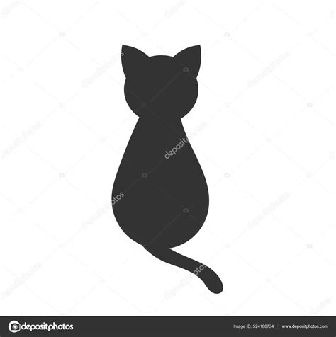 Front Sitting Cat Silhouette