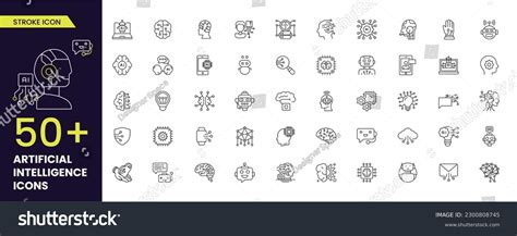 Artificial Intelligence Line Icons Editable Stroke Stock Vector Royalty Free 2300808745