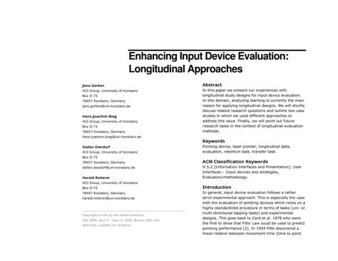 Pdf Enhancing Input Device Evaluation Longitudinal Approaches