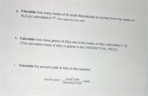 Solved 3 Sample Stoichiometry Problem 16 0 G Of Al2o3 S