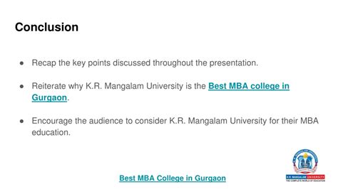 PPT Why K R Mangalam University Best MBA College In Gurgaon PowerPoint Presentation ID