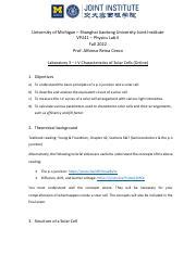 Understanding I V Characteristics Of Solar Cells Lab Practice Course Hero