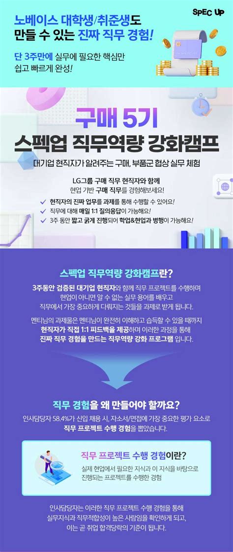 스펙업 직무역량 강화캠프 Lg그룹 구매 11년 현직자 멘토와 함께하는 모집 공모전 대외활동 링커리어