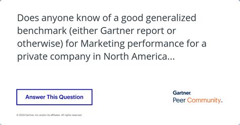 Does Anyone Know Of A Good Generalized Benchmark Either Gartner Report