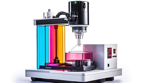 Photo Of Raman Spectroscopy Machine Isolated On White Glossy Background