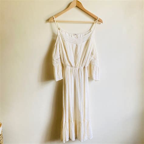 Cream Boho Off Shoulder Midi Dress Womens Fashion Dresses And Sets