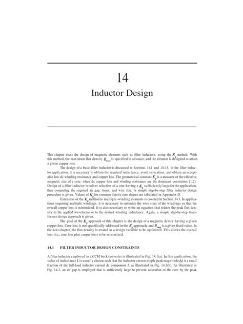 Inductor Design Pdf Inductor Inductance