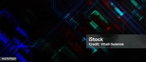 Bytes Of Binary Code Run Through Network Abstract Futuristic Technology