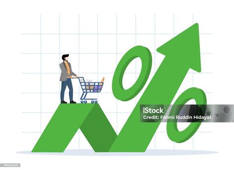 식품 가격 인플레이션 경제 성장에 미치는 영향 식량 가격이 상승합니다 원자재 및 소비재 가격은 인플레이션 상승으로 인해 상승했습니다 흰색 배경에 플랫 벡터 그림입니다