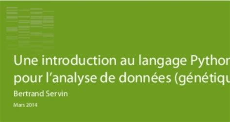 Apprendre python pour lanalyse de données Cours Python