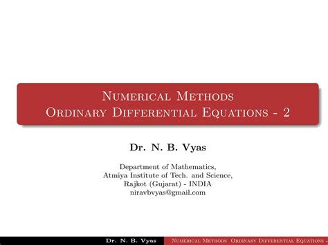 Numerical Methods Oridnary Differential Equations 2 Ppt