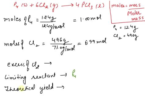Solved For The Following Reaction 124 Grams Of Phosphorus P4 Are