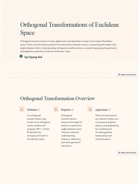 Orthogonal Transformations Of Euclidean Space Download Free Pdf Eigenvalues And Eigenvectors
