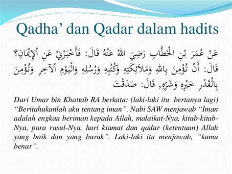 Hadits Qada Dan Qadar Id