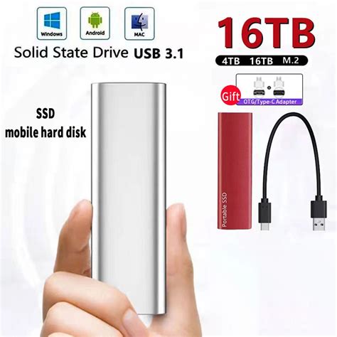 1 테라바이트2 테라바이트 외부 하드 드라이브 디스크 Usb 31 500g 휴대용 솔리드 스테이트 드라이브 Pc 노트북