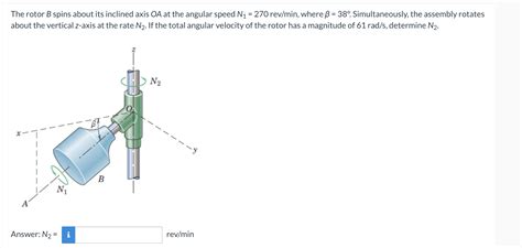 Solved The Rotor B Spins About Its Inclined Axis OA At The Chegg