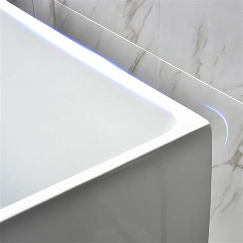 Flat Bottom Rectangular Bathtub Antique Finish Back To Wall Modern Bath
