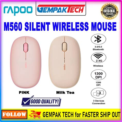 Rapoo M650 Silent Multi Mode Wireless Mouse Pink Milk Tea Shopee Malaysia