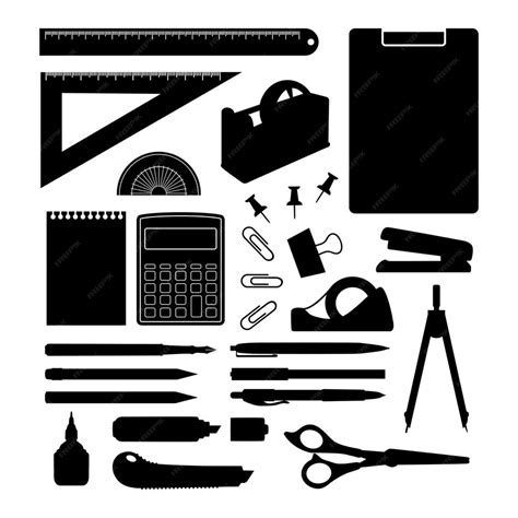 Premium Vector Stationary Set Vector Silhouette