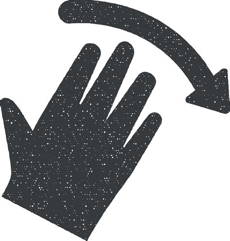 Hand Fingers Gesture Swipe Right Vector Icon Illustration With Stamp Effect Vector