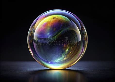 A Captivating Macro Shot Of An Isolated Iridescent Soap Bubble
