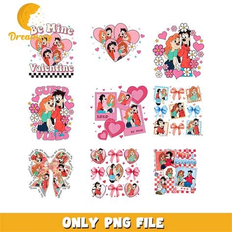 Goofy Max Roxanne Valentine Png Bundle Dreamsvg Store