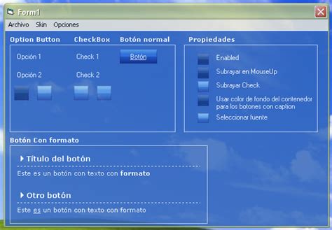 Control para skin en botones botones de opción y Checkbox