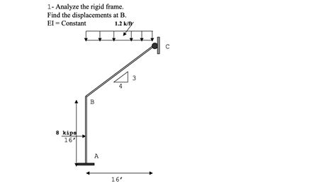 1 Analyze The Rigid Frame Find The Displacements At