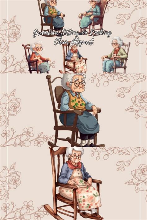 Grandma Sitting On Rocking Chair Clipart Graphic By Sugarplum