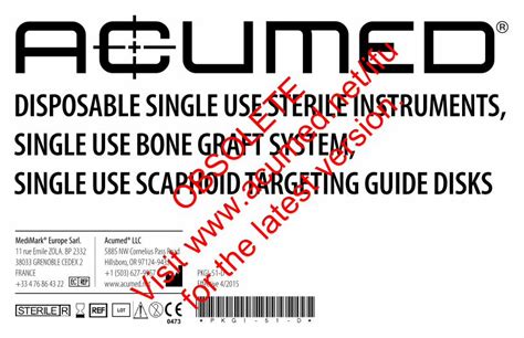 PDF DISPOSABLE SINGLE USE STERILE INSTRUMENTS SINGLE USE STERILITÄT Dieses Produkt wird