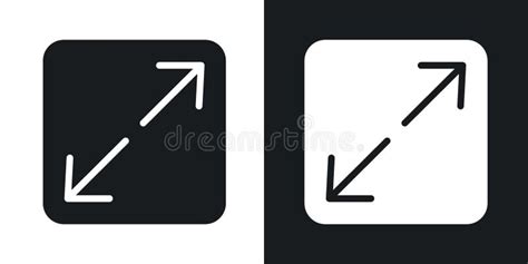 Resize Icon Set Upscale Streamline Screen Vector Button Scalable Big