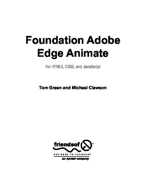 foundation adobe edge animate for html5 css3 and javascript [pdf